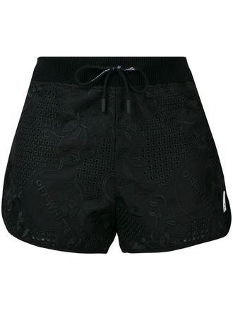 Off-white Shorts mit Blumenmuster - Schwarz