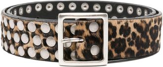 Golden Goose Ceinture en cuir clout&eacute;e Leo