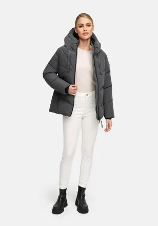 Marikoo Winterjacke Kwamee Schr&auml;g gesteppte Winterjacke mit fester Kapuze