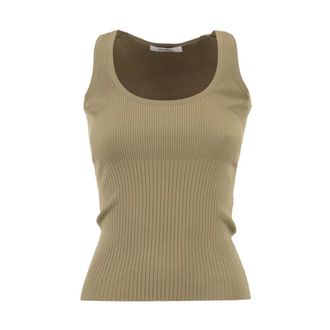 Max Mara Femme, Tops, Vert, Taille: 42 FR Mxmghiro Ribbed Tank Top
