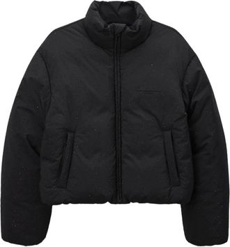 Alexander Wang Veste &agrave; col montant orn&eacute;e de strass Hotfix - Femme - Vestes - Noir - Taille: 40 FR