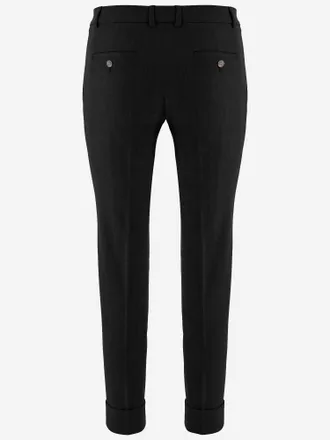 Ql2 Quelledue Womens Trousers Margot Black Wool-Blend