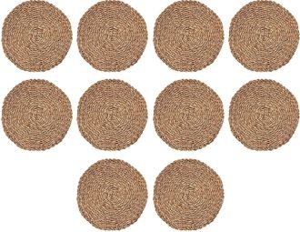 Butlers 10er Set Platzset rund 37cm aus Seegras doppelseitig -SEA Braid- abwaschbares Tischset für den gedeckten Tisch | Platzdeckchen schmutzabweisende Tisch