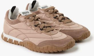 Miu Miu Baskets Tyre en tissu technique et cuir