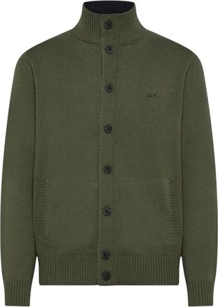 Sun 68 Cardigan Buttons Warm Wool - - Knitwear - Herren - Gr&uuml;n - XL