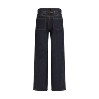 Thom Browne Womens Blue Cotton Straight-Leg Jeans Clothing
