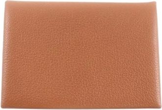 Herm&egrave;s Pre-owned Calvi Duo Coin Case - Femme - Pre-owned - Brun - Taille: ONE Size