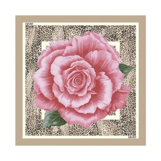 Liu Jo Femme, Accessoires, Rose, Taille: ONE Size Foulard Carr&eacute; Imprim&eacute; en Polyester avec Motif Floral