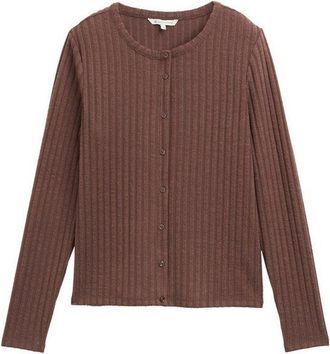 Tom Tailor Langarmshirt T-Shirt Slim Fit Langarmshirt mit Deko-Knopfleiste