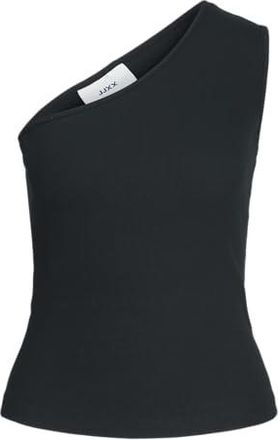 Jack & Jones Jxfunda STR One Shoulder Rib Top JRS Haut, Noir, M Femmes