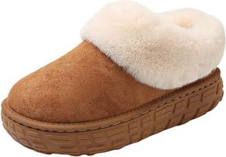 Generic Bottes de neige dhiver pour femme avec doublure en fausse fourrure - Chaudes - Pour int&eacute;rieur et ext&eacute;rieur - Semelle &eacute;paisse - Confortables - &Agrave; enfile