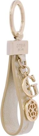 Guess Femme, Accessoires, Beige, Taille: ONE Size Porte-cl&eacute;s Logo en Similicuir