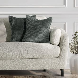 Decoking 57421 2tlg 2 Kissenbez&uuml;ge 45x45 cm Mikrofaser Rei&szlig;verschluss Fleece Kissenh&uuml;llen Grafit anthrazit grau Henry