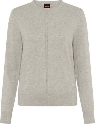 HUGO BOSS Strickpullover Finguine Premium Damenmode mit Ajour-Dekor, Rundhalsform