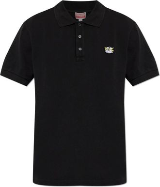 Kenzo Homme, Tops, Noir, Taille: 2XL Polo avec &eacute;cusson