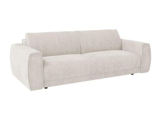 Vente-Unique Sofa 4-Sitzer Schlafsofa Express - Chenille-Stoff Beige - Liegefl&auml;che 160 cm - Matratze 13 cm - VOMERA von Maison C&eacute;phy