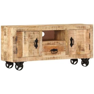 vidaXL TV-Schrank Raues Mangoholz 110x30x50 cm Vidaxl
