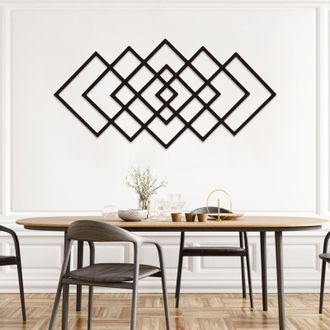 Generic Schwarzes, quadratisches geometrisches Wandbild aus Metall, gro&szlig;es luxuri&ouml;ses Wandbild aus Metall f&uuml;r B&uuml;ro oder Einweihungsparty, Moderne quadratische