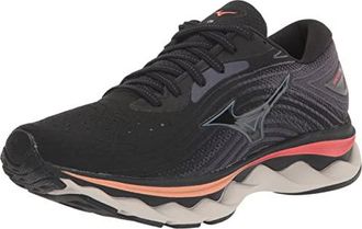 Mizuno Chaussures de Course Wave Sky 6 pour Femme, Noir-Quicksilver, 38.5 EU