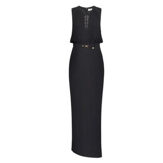 Elisabetta Franchi &Auml;rmelloses Kleid mit Seitenschlitz - - Dresses - Damen - Schwarzk - L