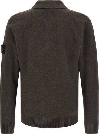 Stone Island Virgin Wool Polo Shirt - Brown