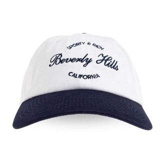 Sporty & Rich Homme, Accessoires, Blanc, Taille: ONE Size Casquette de baseball en coton