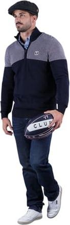 Ruckfield Pull en Coton Biologique Marine en Maille piqu&eacute;e avec Une Coupe Droite - Taille x_l