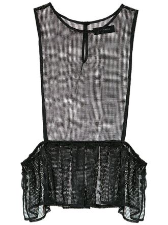 OLYMPIAH Flamingo mesh tank top x Silvia Braz - Noir