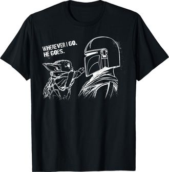 Star Wars The Mandalorian The Child Wherever I Go He Goes T-Shirt