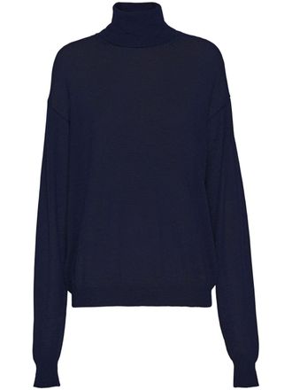 Prada pull en cachemire à col roulé - Bleu