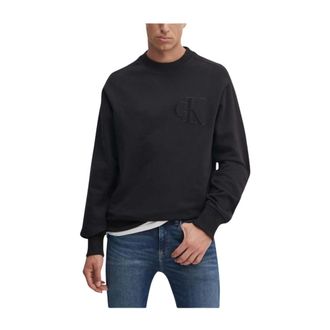 Calvin Klein Applique Sweatshirt Straight Cut - - Sweatshirts & Hoodies - Herren - Schwarzk - L
