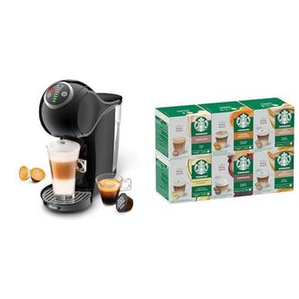 Nescaf&eacute; Dolce Gusto NESCAF&Eacute; Dolce Gusto Genio S Plus automatische Kaffeemaschine in Schwarz, Starter-Kit inklusive 6 Packungen STARBUCKS by NESCAF&Eacute; Dolce Gusto Kaffeekaps