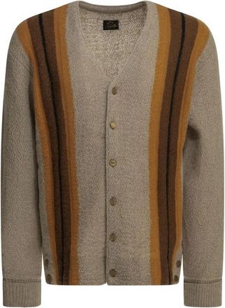 Needles Cardigan &agrave; rayures - Homme - Pulls - Beige - Taille: L