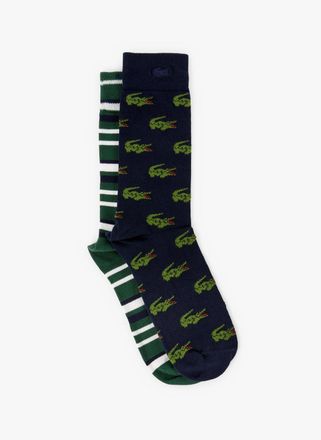 Lacoste Lot de deux paires de chaussettes en coton m&eacute;lang&eacute;