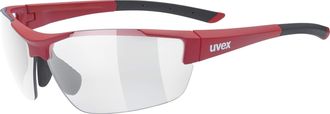 Uvex sportstyle 612 VL - Sportbrille für Damen und Herren - mit selbsttönendem Visier - druckfreier Sitz & perfekter Halt - red matt/smoke - one size
