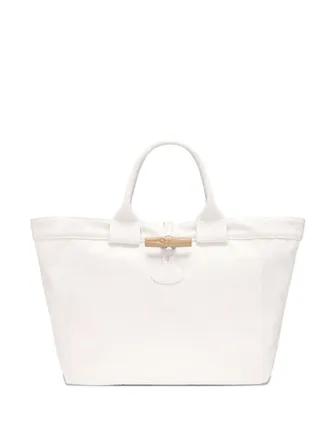 Longchamp sac cabas Le Roseau en toile - Blanc