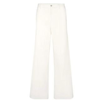 Philipp Plein Homme, Pantalons, Blanc, Taille: 4XL Velvet Wide Leg Pantalons