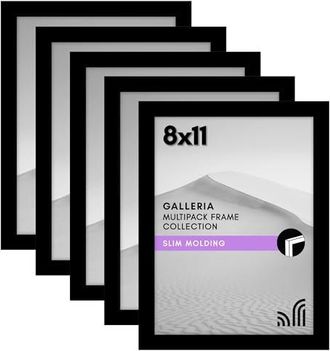 Americanflat Bilderrahmen-Set mit 12,7 x 28,9 cm, Schwarz, Galerie-Wandrahmen-Set mit mitgelieferten Aufhängevorrichtungen und Staffelei - horizontale oder vertika