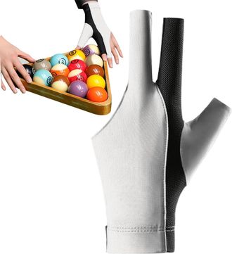 Generic Poolhandschuhe, Pool-Queue-Handschuhe, 3-Finger-Billard-Handschuhe, rutschfest, atmungsaktiv, Einzelhandschuhe, elastische Billardqueue, schnell trock