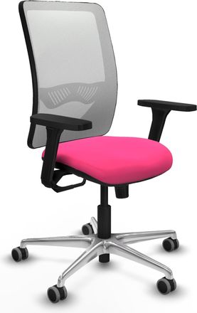 Piqueras y Crespo Rosa Schreibtisch Zulema mit 3D-Armlehnen, h&ouml;henverstellbare Lendenwirbelst&uuml;tze, ausgestattet mit Sincro 3 Positionen und Schneidschaum, mit Rollen 65