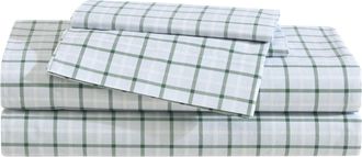 Eddie Bauer Komplettes Bettlaken-Set, Premium-Baumwoll-Perkal-Bettw&auml;sche-Set, kariert, Heimdekoration, &Ouml;ko-Tex-Zertifiziert (klassisches Tattersall Plaid Green, F