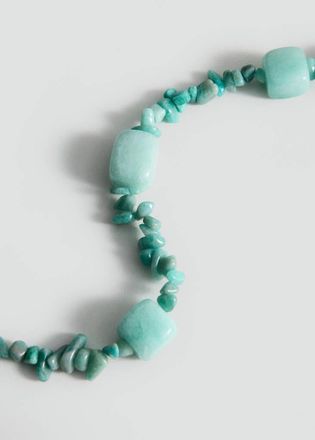 Mango Collier perles pierre turquoise - Femme - Taille unique - MANGO