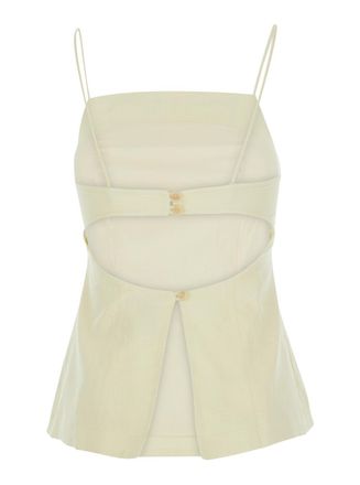 Semicouture Womens Top Linen Yellow Tops