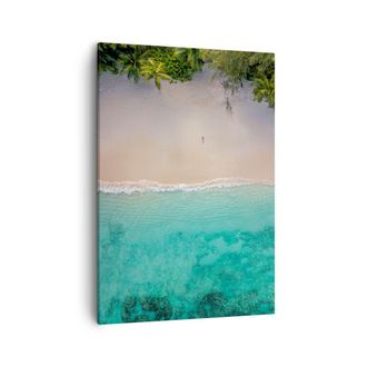 Arttor Bilder auf Leinwand Strand Tropen Rand Leinwandbild mit Rahmen 50x70cm Wandbilder Dekoration Wohnzimmer Schlafzimmer K&uuml;che Deko Gro&szlig; Wanddeko Bild Wan