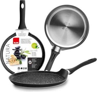 Ibili Poêle à crêpes Natura, 25 cm, Aluminium, Antiadhésif style pierre, Compatible avec linduction