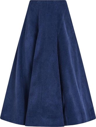 Rosie Assoulin corduroy A-line skirt - Blau