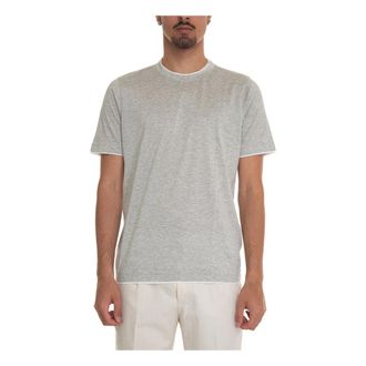 Gran Sasso Seide Baumwolle Kontrast T-shirt - - Tops - Herren - Grau - 3XL