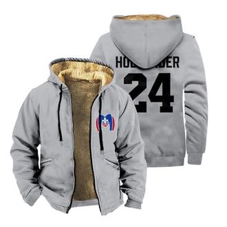 Generic Heated Rivalry Merch Shane Hollander Manteau zipp&eacute; unisexe &agrave; manches longues Veste d&eacute;contract&eacute;e Streetwear Hiver Parka, gris, 3XL