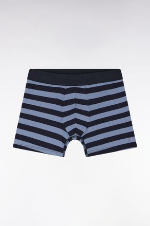 Eden Park Boxer En Jersey De Coton Stretch Cercl&eacute; Marine Et Gris