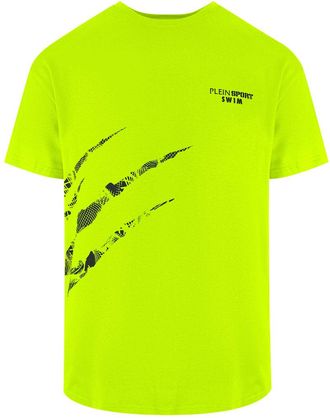 Plein Sport Kurzes &Auml;rmelscratch-Logo T-Shirt in Gelb